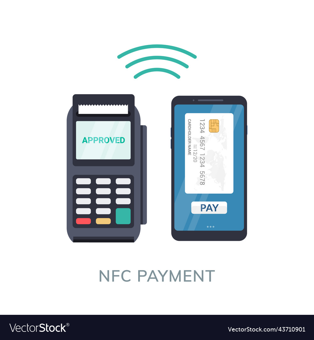 Pos nfc payment machine icon terminal card Vector Image