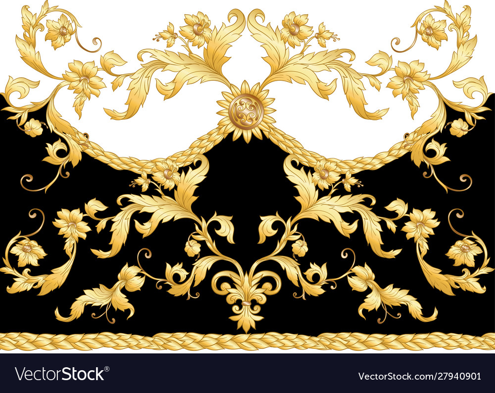 Seamless pattern background in baroque Royalty Free Vector