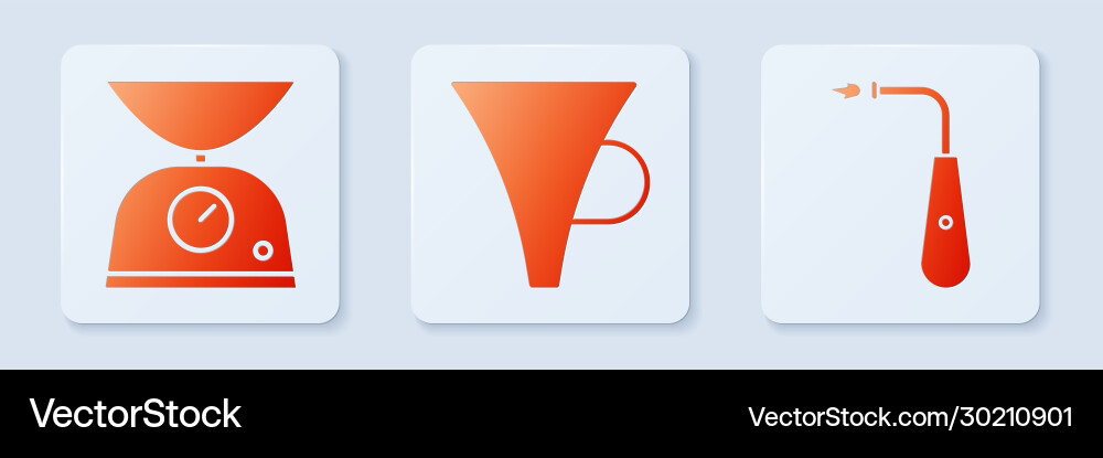 Set funnel or filter scales and long electric Vector Image