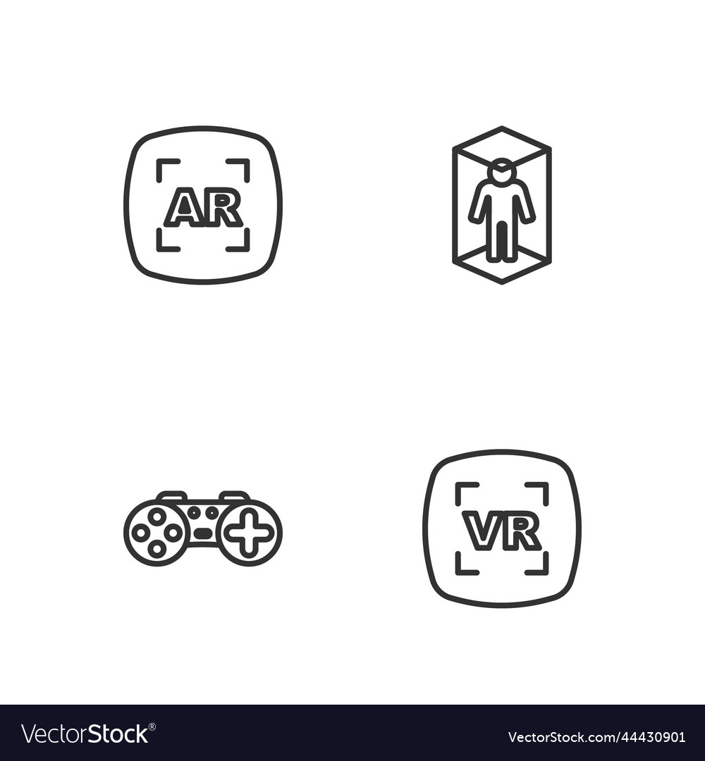 Set line virtual reality gamepad augmented ar Vector Image Set line virtual reality gamepad augmented ar Vector Image