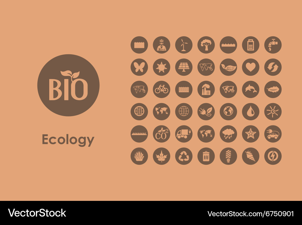 Set of ecology simple icons Royalty Free Vector Image