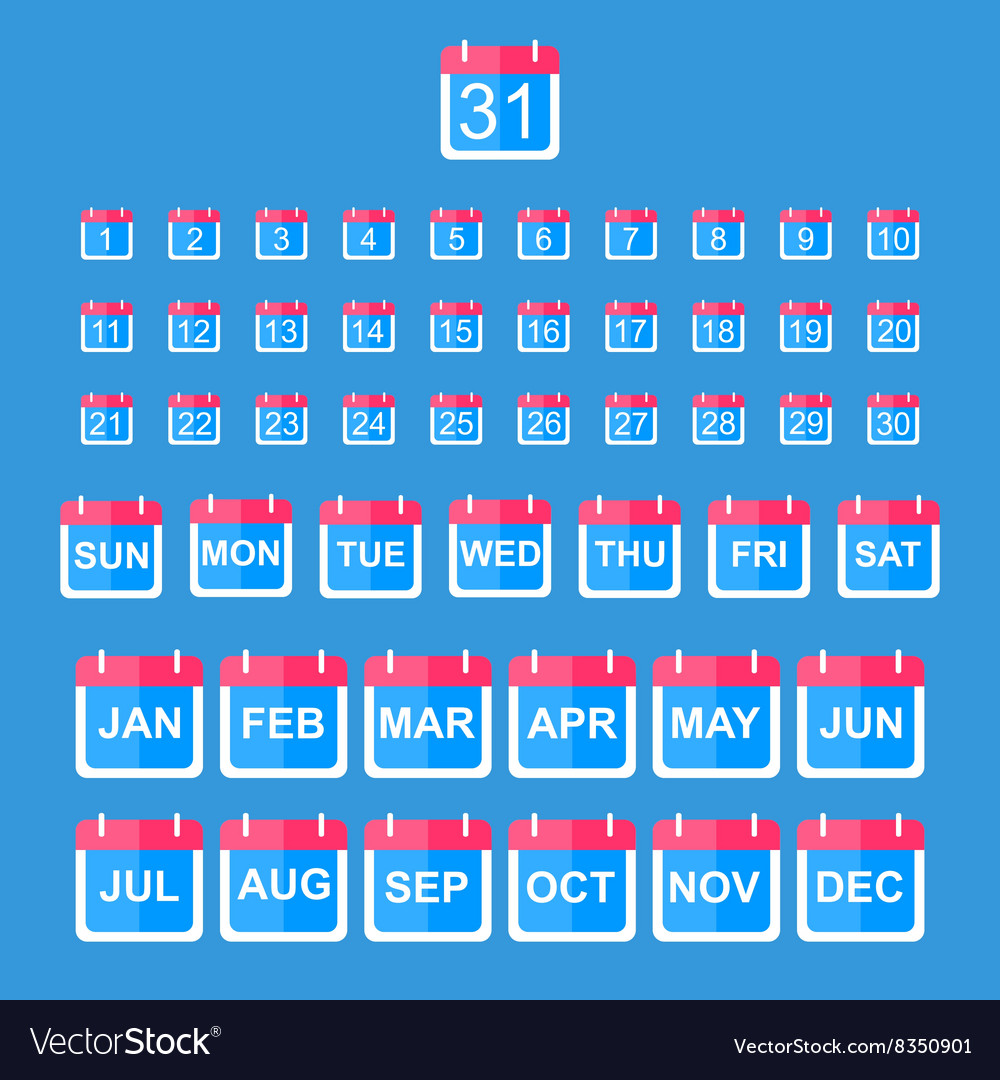 Simple calendar modern design flat style icon Vector Image