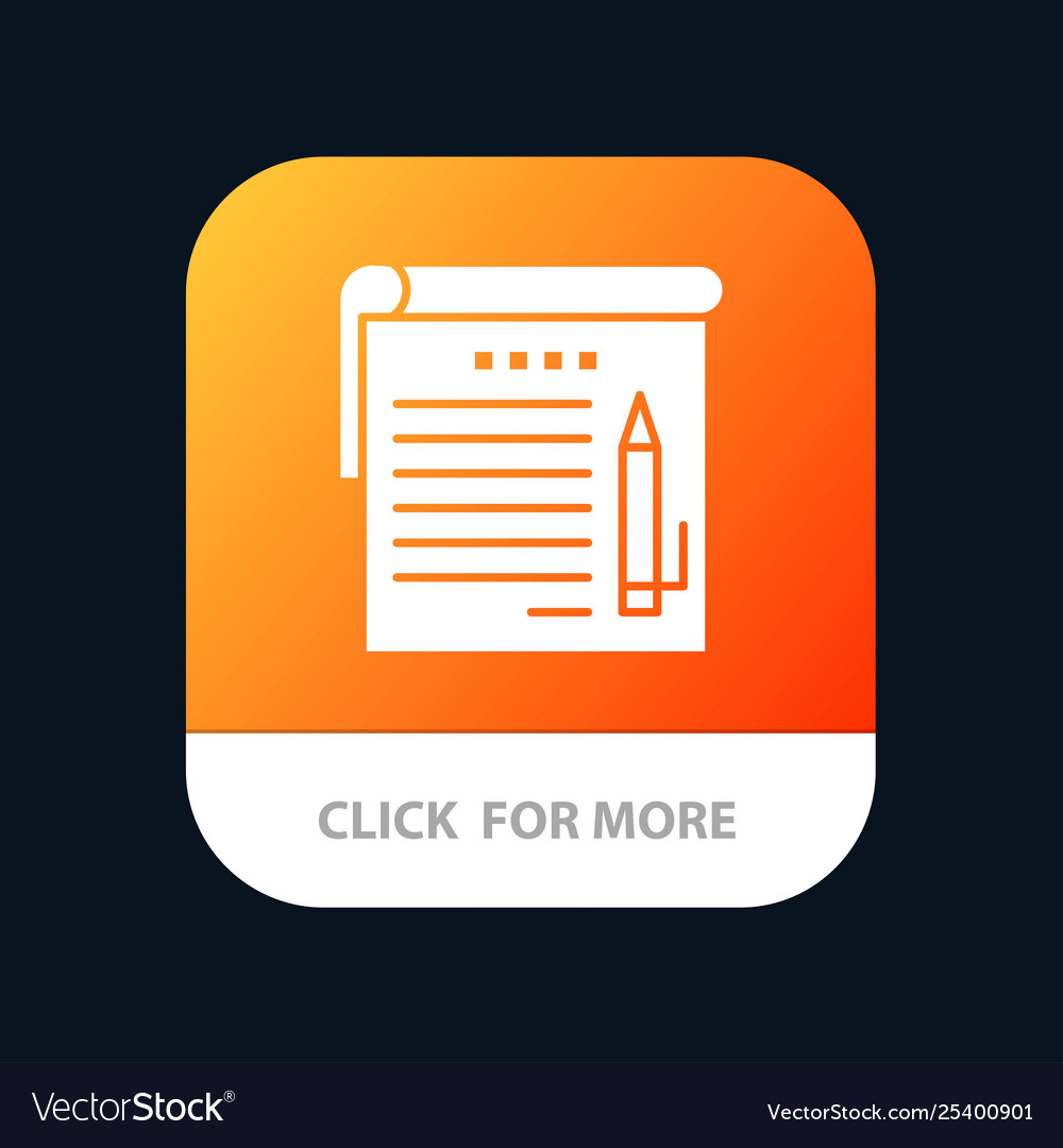 Student notes note education mobile app icon Vector Image