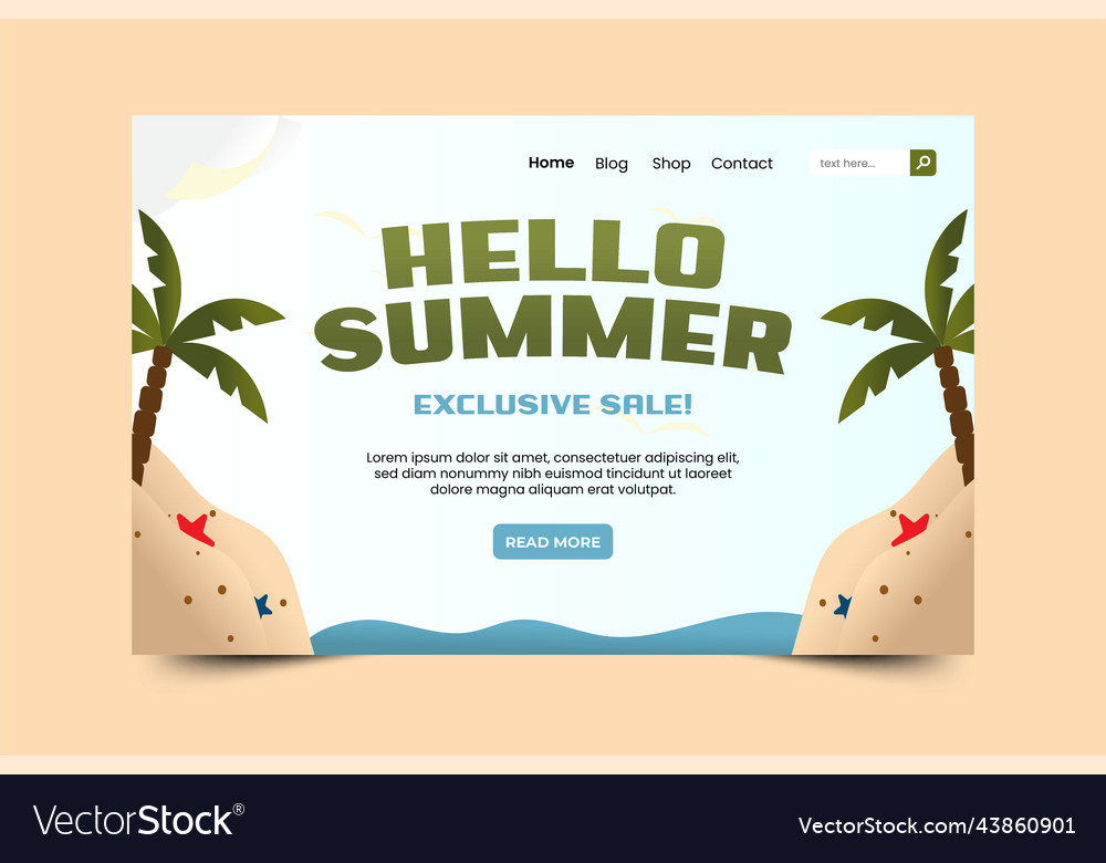 Summer graphic template editable simple Royalty Free Vector
