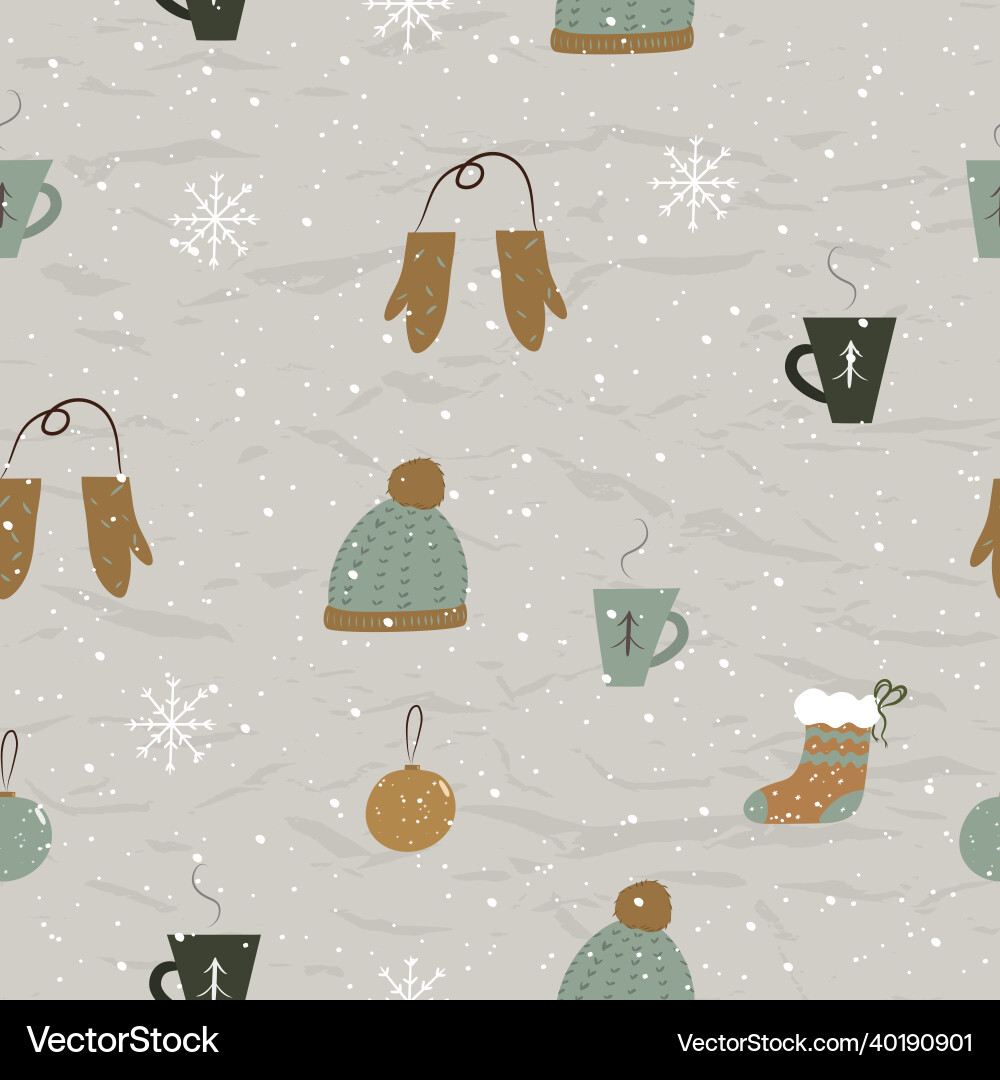 Vintage christmas seamless texture from new Vector Image