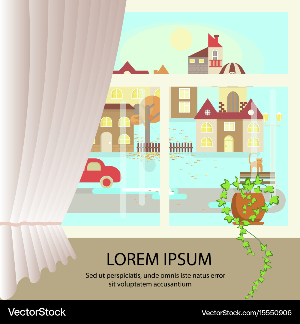 Autumn colorful landscape banner Royalty Free Vector Image