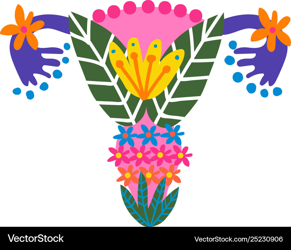 Beauty female reproductive system with bright Vector Image