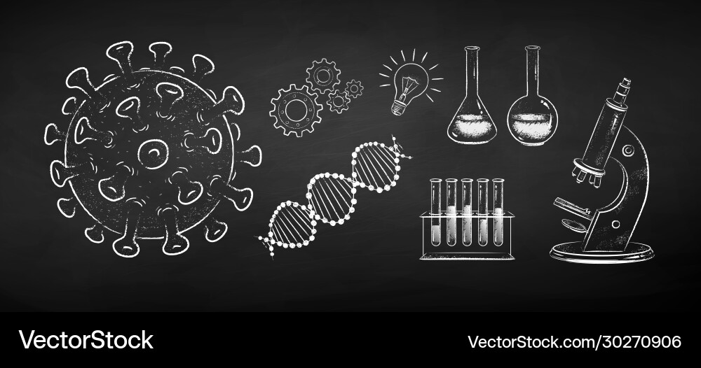Collection coronavirus research concept Royalty Free Vector