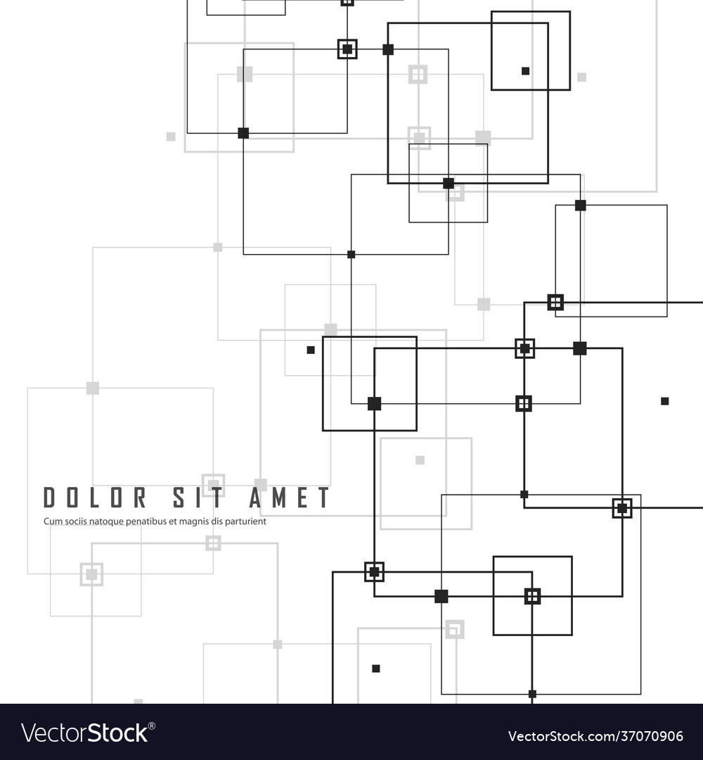 Connections with dots lines black white Royalty Free Vector