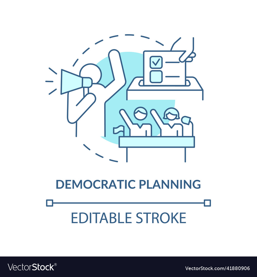 Democratic planning turquoise concept icon Vector Image Democratic planning turquoise concept icon Vector Image