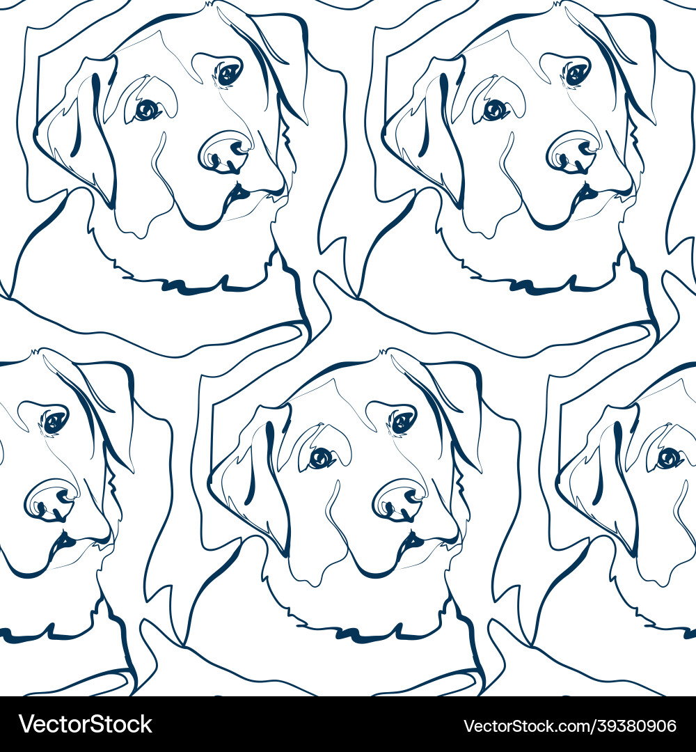 Dog animal art line modern seamless pattern print Vector Image