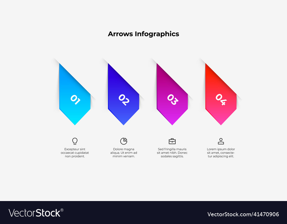 Four vertical arrows elements infographic process Vector Image