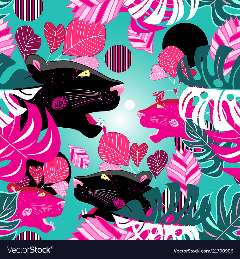 Jungle seamless multicolored pattern Royalty Free Vector