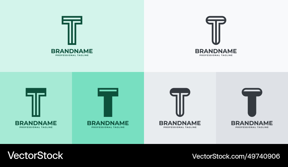 Modern letter t logo set suitable for business Vector Image