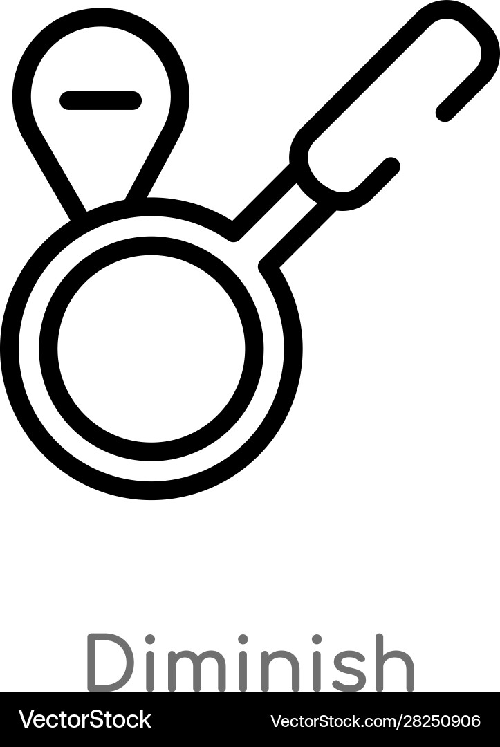 Outline diminish icon isolated black simple line Vector Image