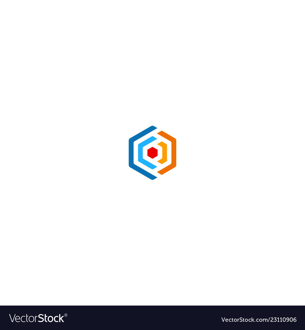 Polygon colored circle logo Royalty Free Vector Image