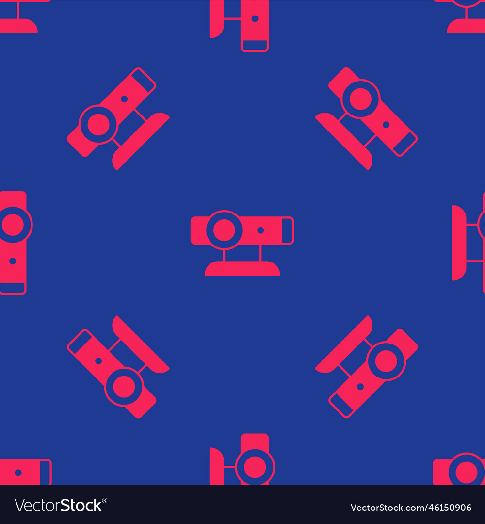 Red web camera icon isolated seamless pattern Vector Image