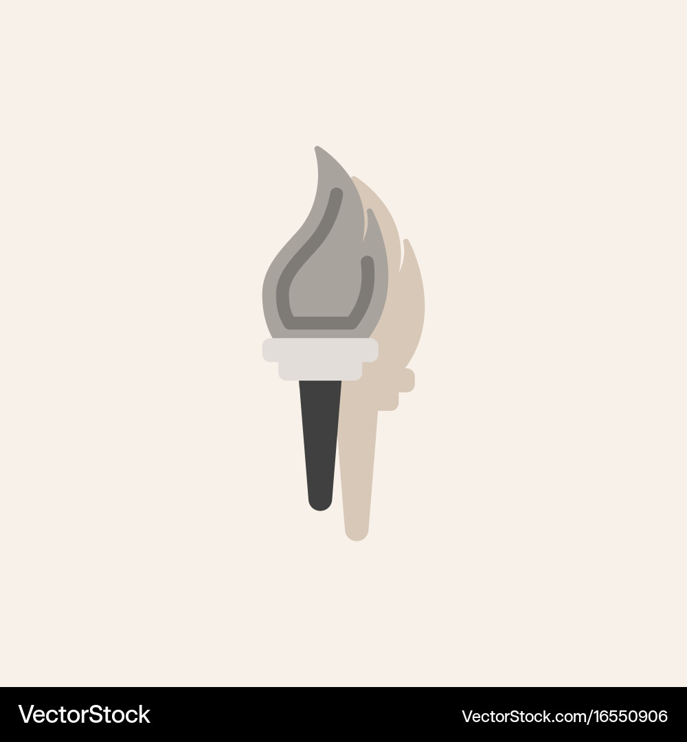 Torch icon symbol fire hot flame power flaming Vector Image