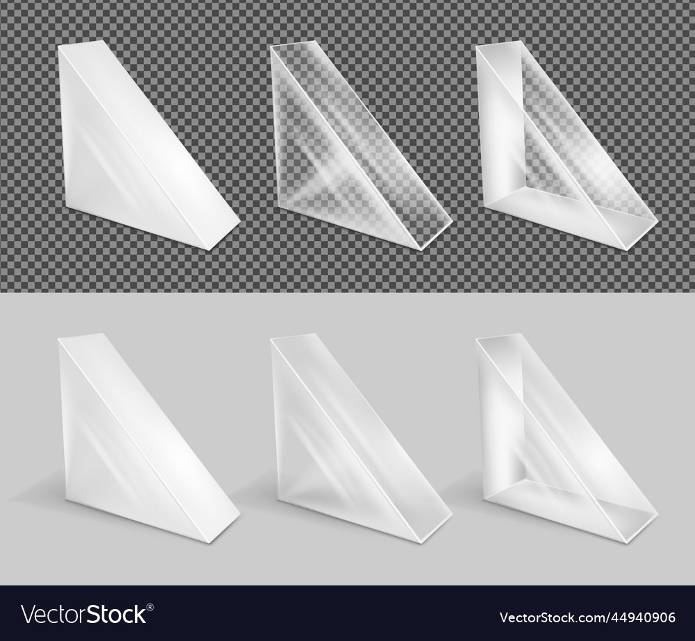 Transparent triangular cardboard package Vector Image