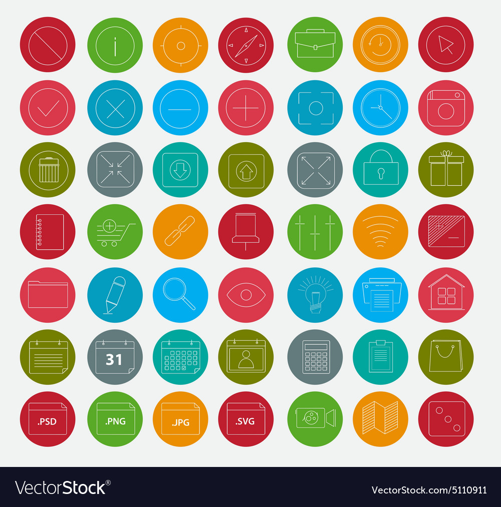 49 fresh color icon sets for developers Royalty Free Vector
