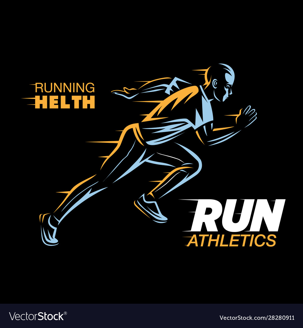 Art concept a running man Royalty Free Vector Image