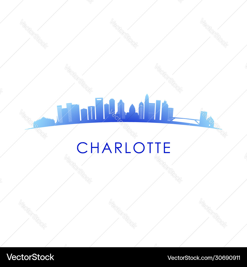 Charlotte skyline silhouette design colorful Vector Image