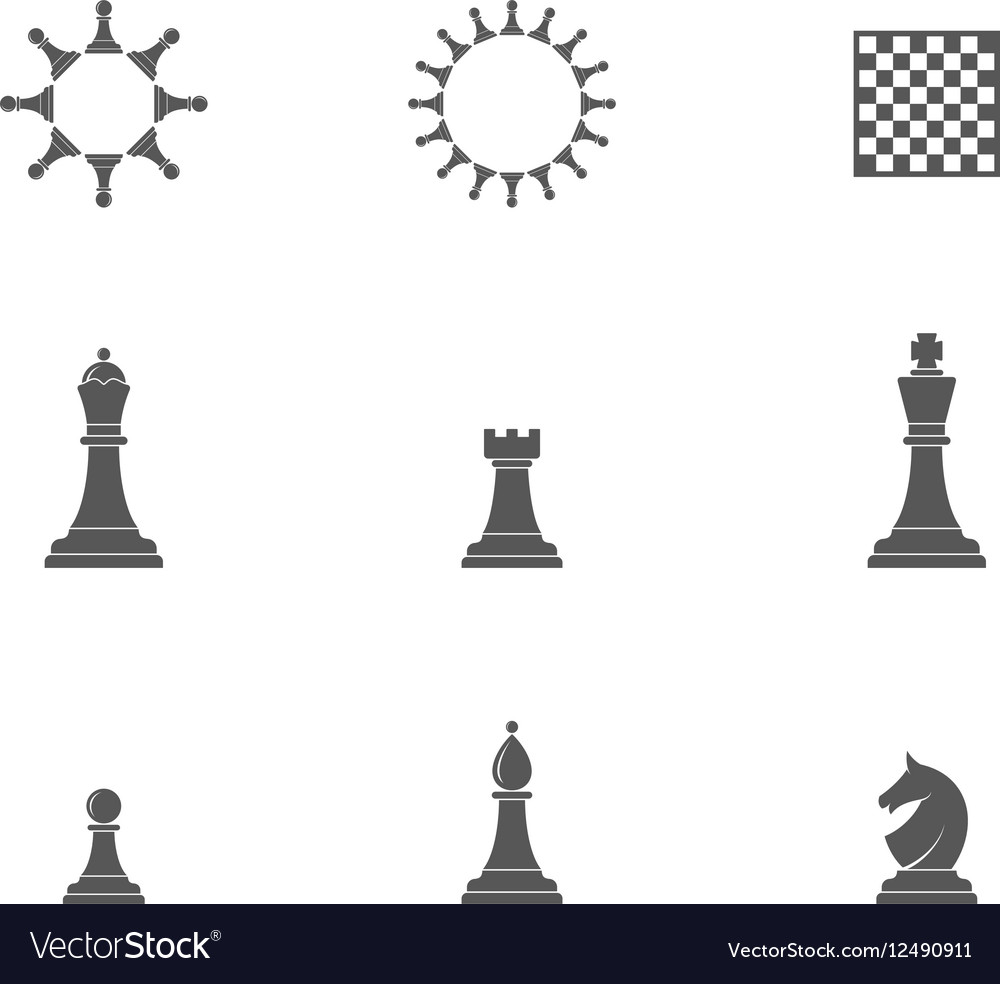 Chess pieces icon set Royalty Free Vector Image
