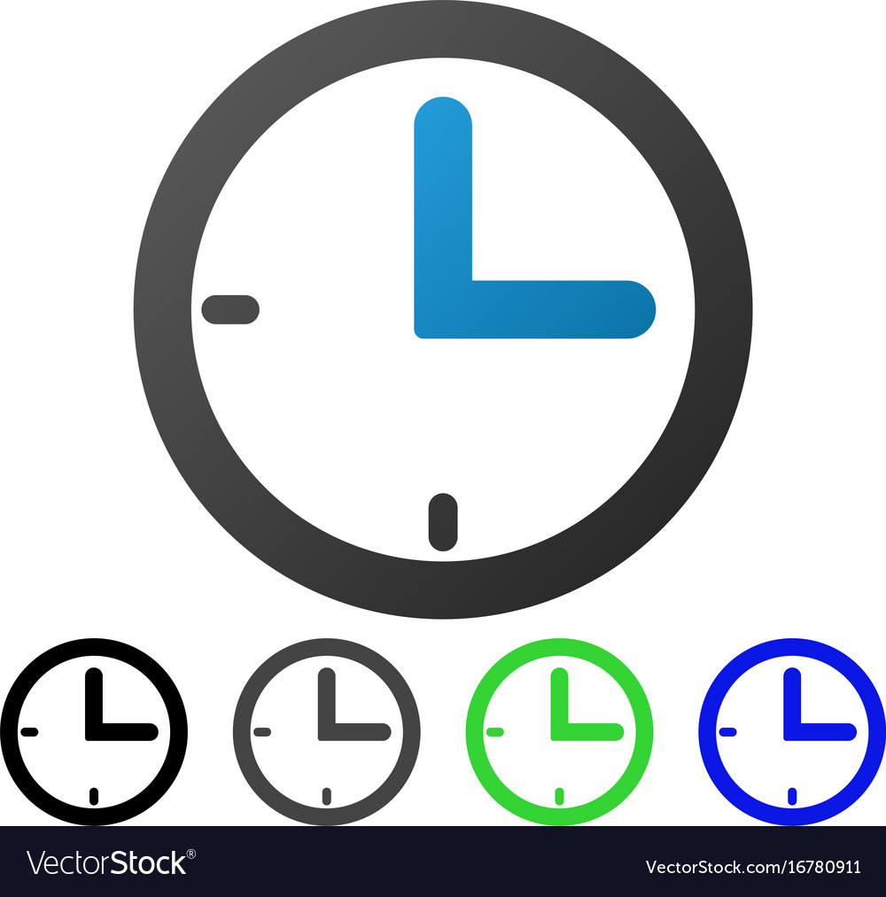 Clock flat gradient icon Royalty Free Vector Image