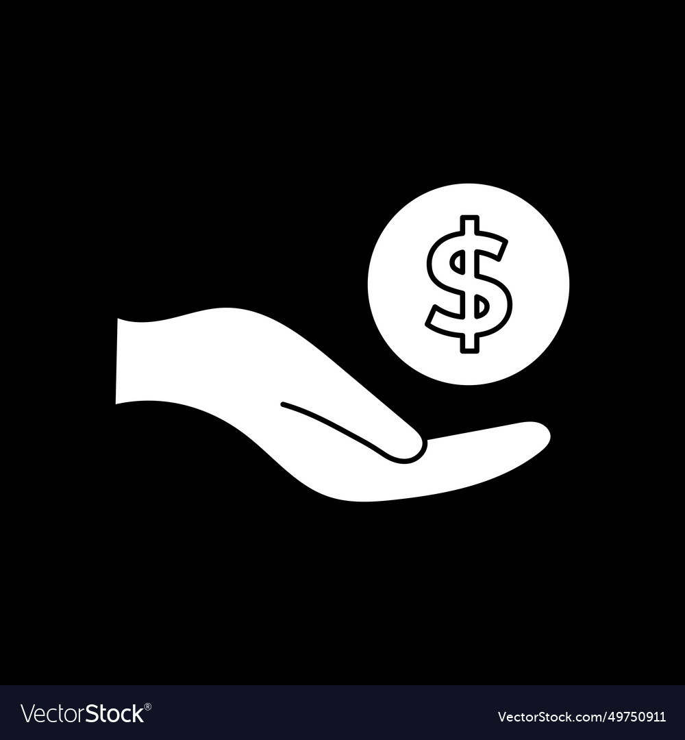 Coin hand icon logo image Royalty Free Vector Image