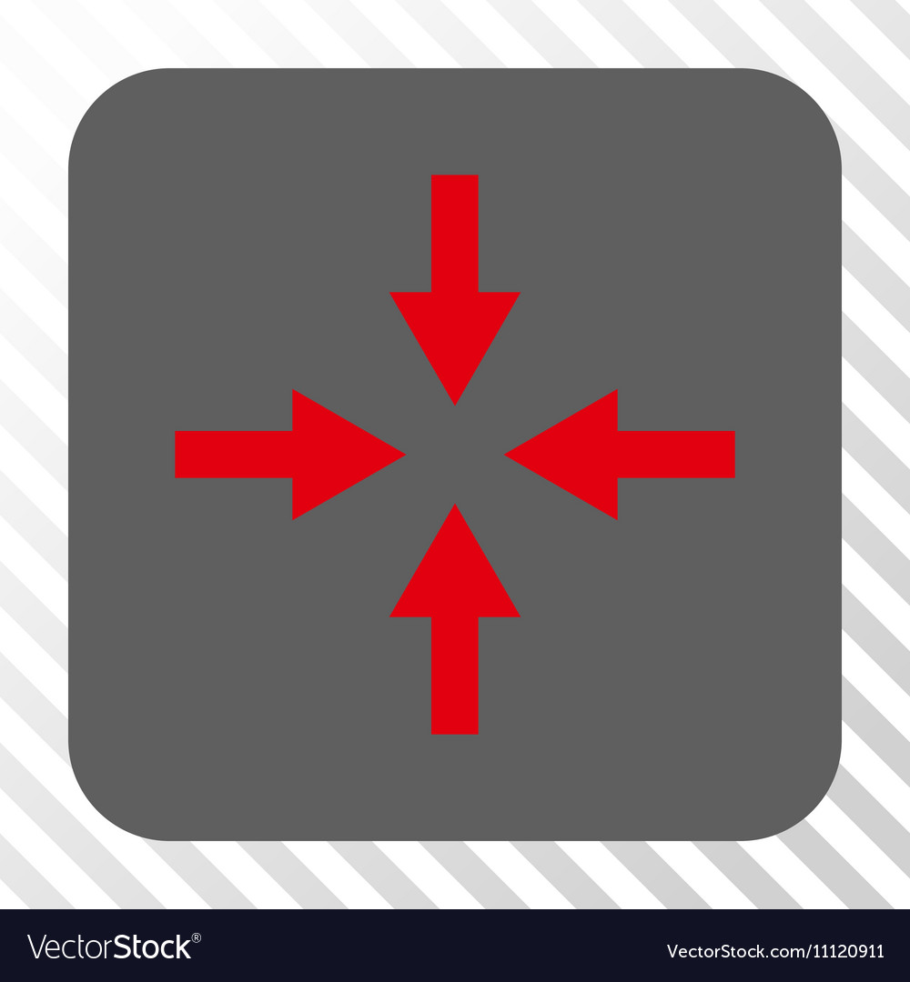 Compress arrows rounded square button Royalty Free Vector