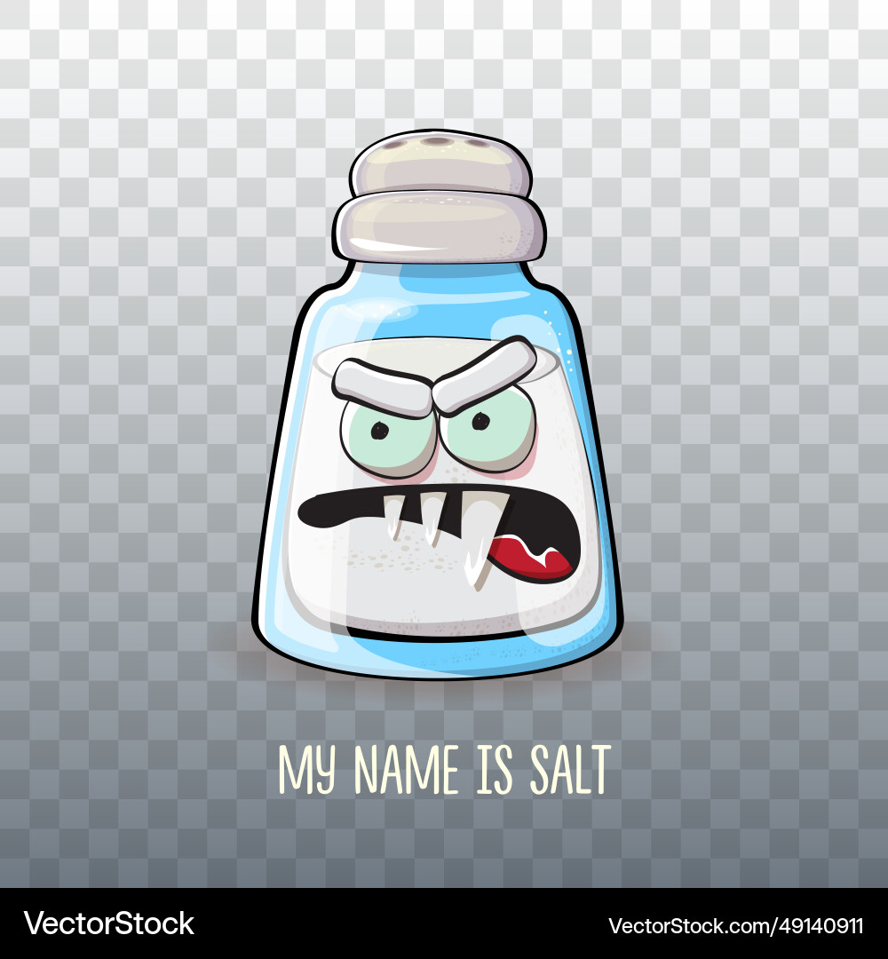 Cute cartoon salt shaker with smiling faces Vector Image
