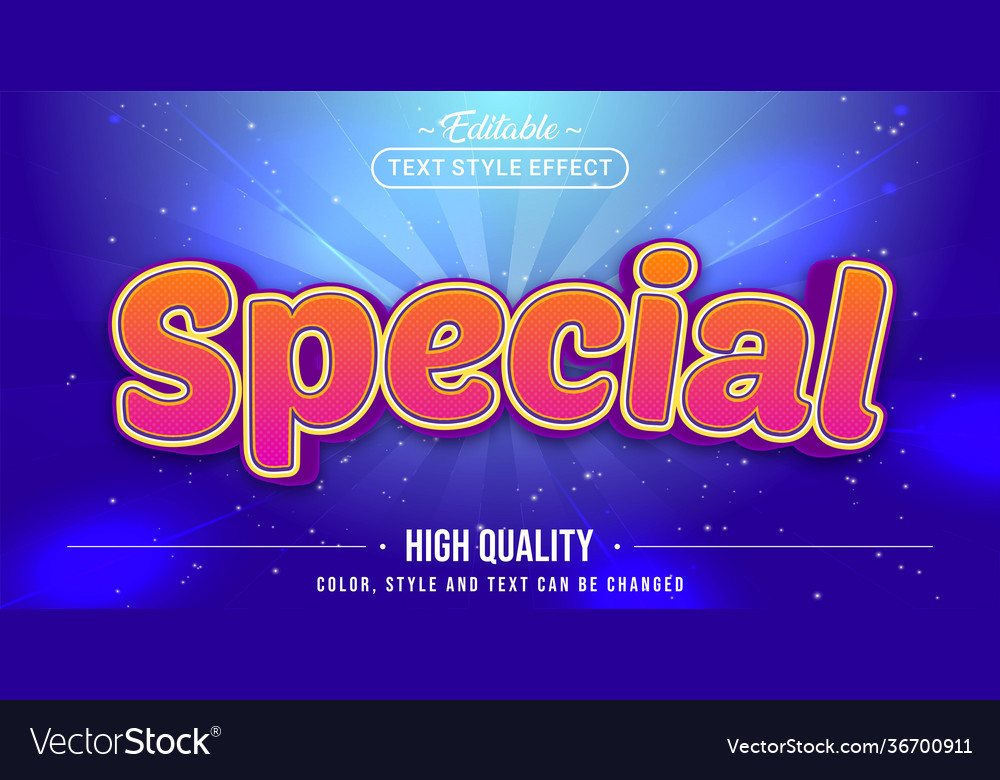 Editable text style effect - special Royalty Free Vector
