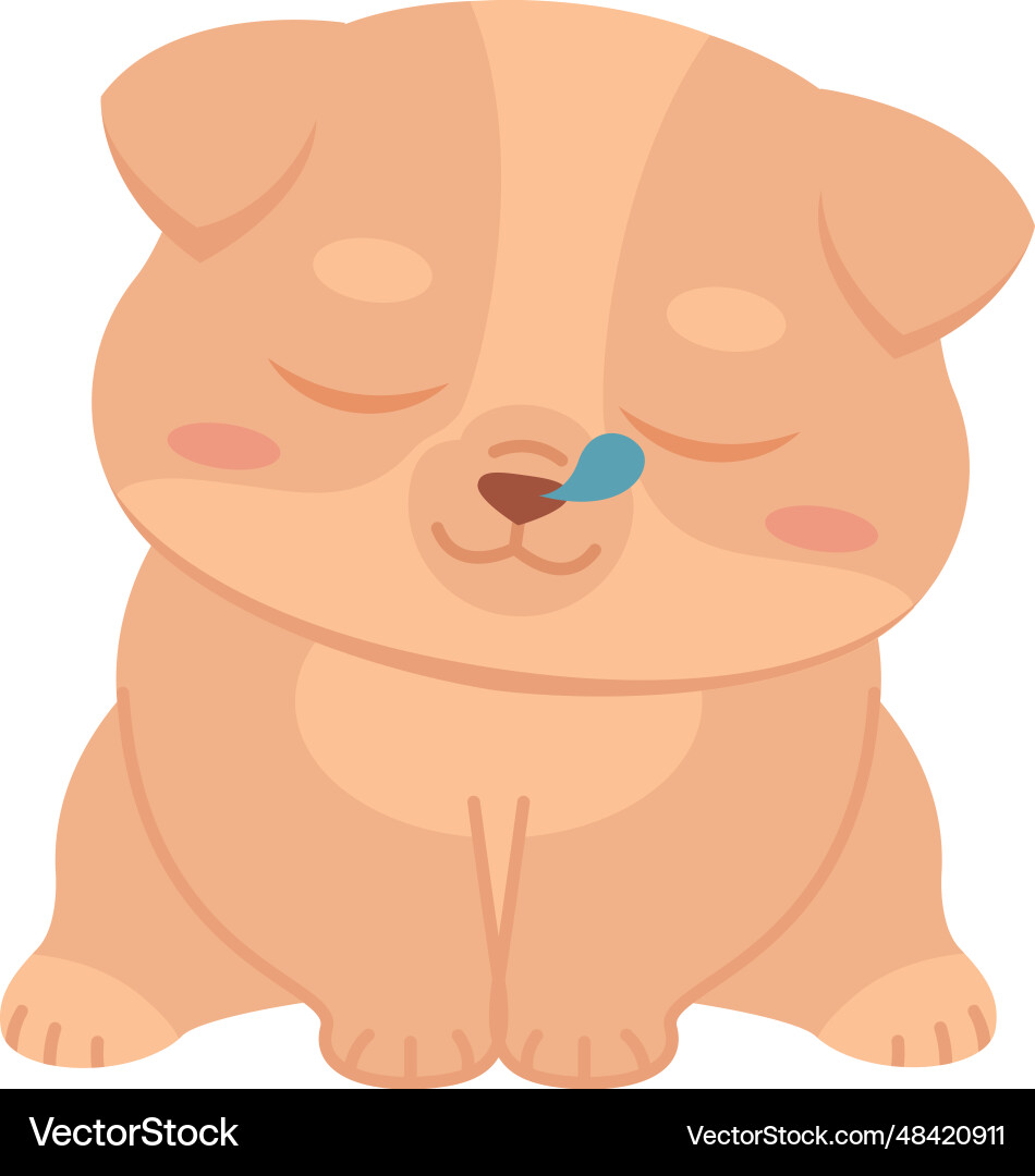 Isolated cute asleep dog character Royalty Free Vector Image