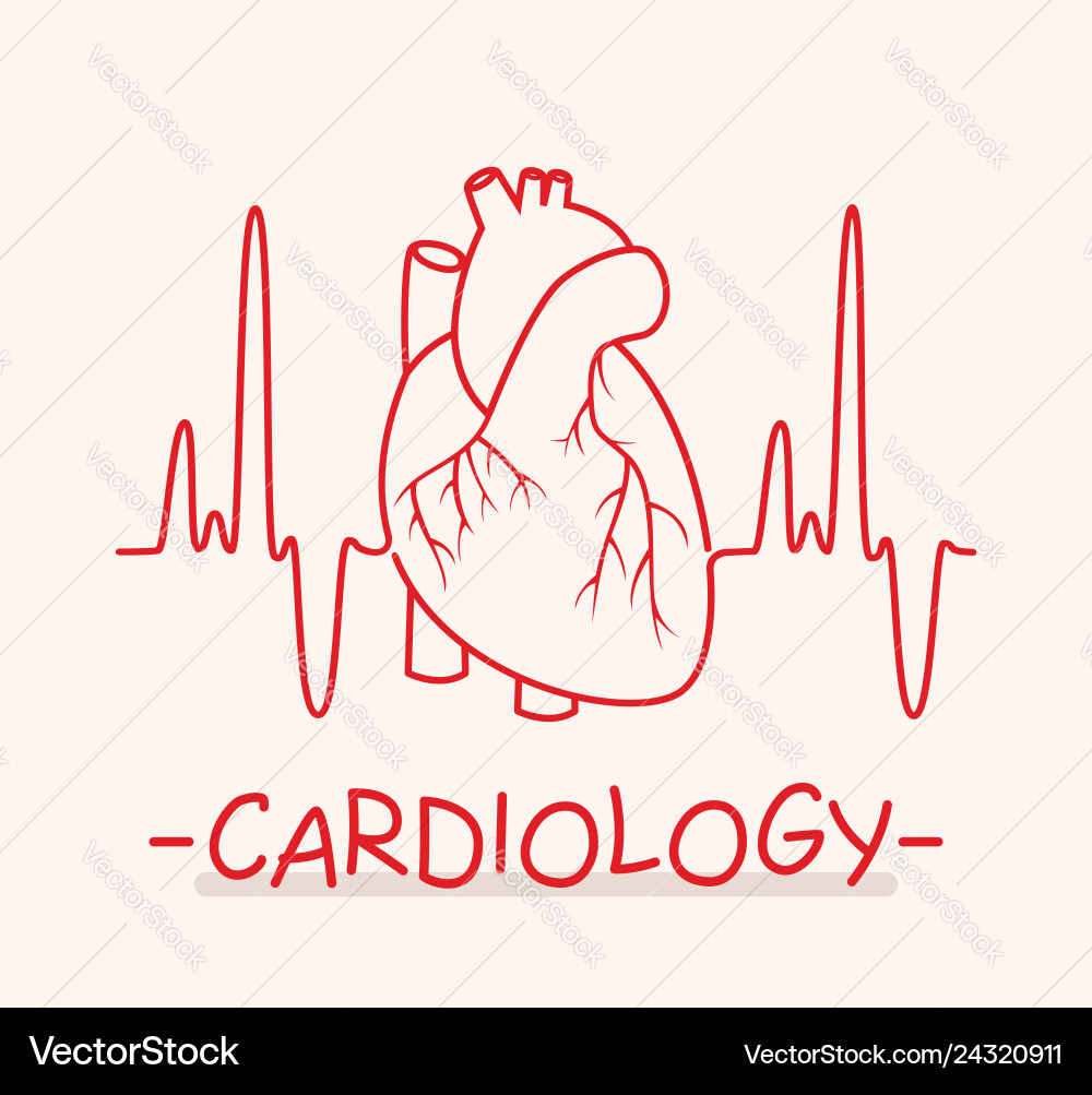 Medical symbol cardiology Royalty Free Vector Image