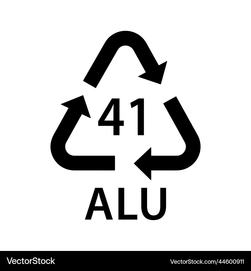 Metal recycling code alu 41 aluminium soft drink Vector Image