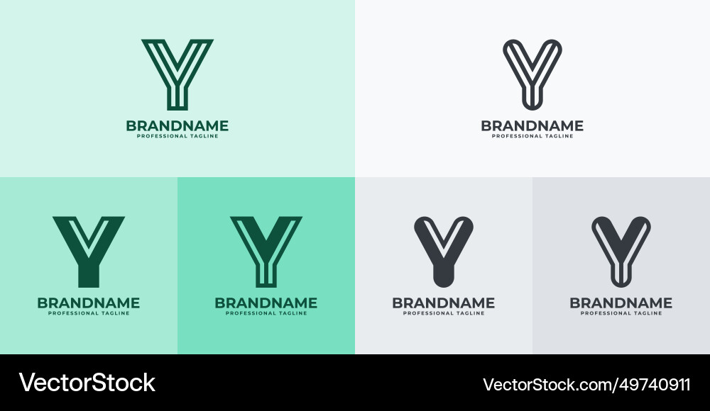 Modern letter y logo set suitable for business Vector Image