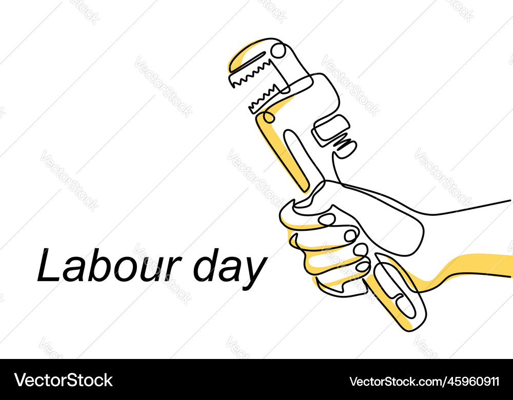 One continuous line drawing of the masters hand Vector Image