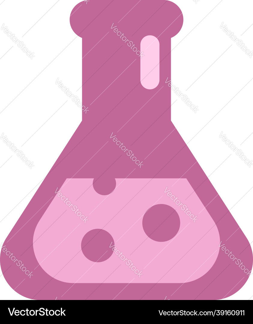 Pink chemistry bottle on a white background Vector Image