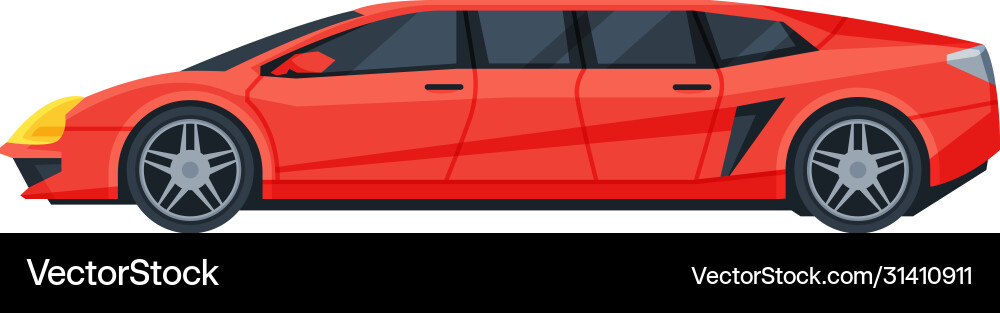 Red limousine elegant premium luxurious vehicle Vector Image