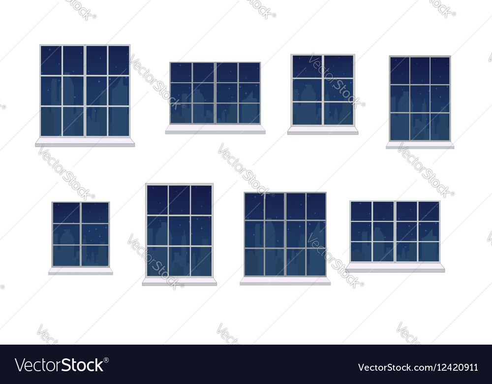 Set window frames Royalty Free Vector Image - VectorStock
