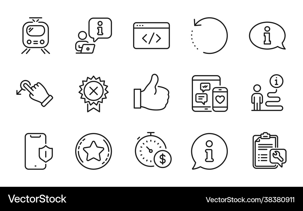 Technology icons set included icon as reject Vector Image
