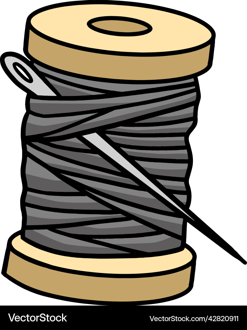 Thread spool needle halloween cartoon clipart Vector Image
