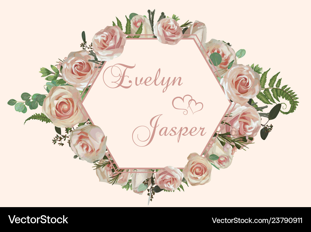 Wedding horizontal floral invitation invite card Vector Image