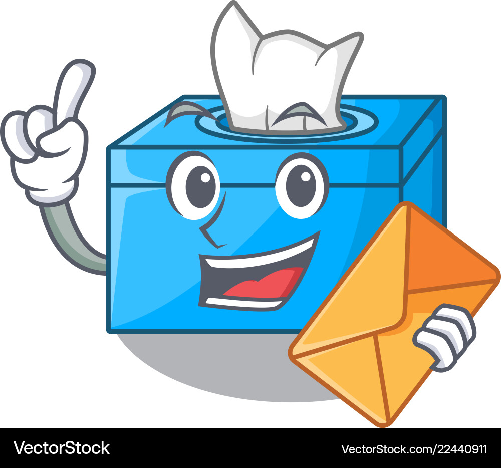 With envelope cartoon tissue box in the restaurant
