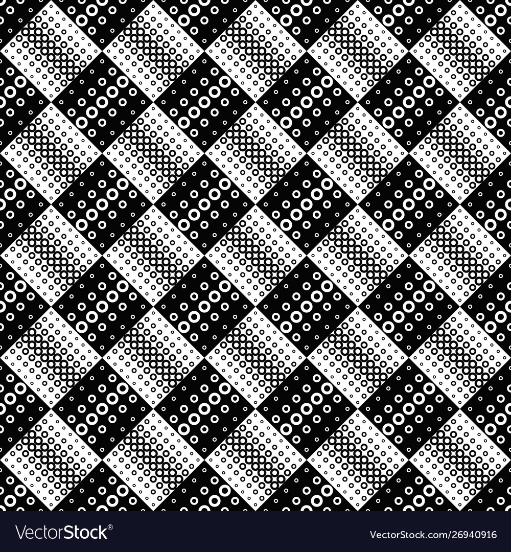Black And White Abstract Seamless Ring Pattern Vector Image