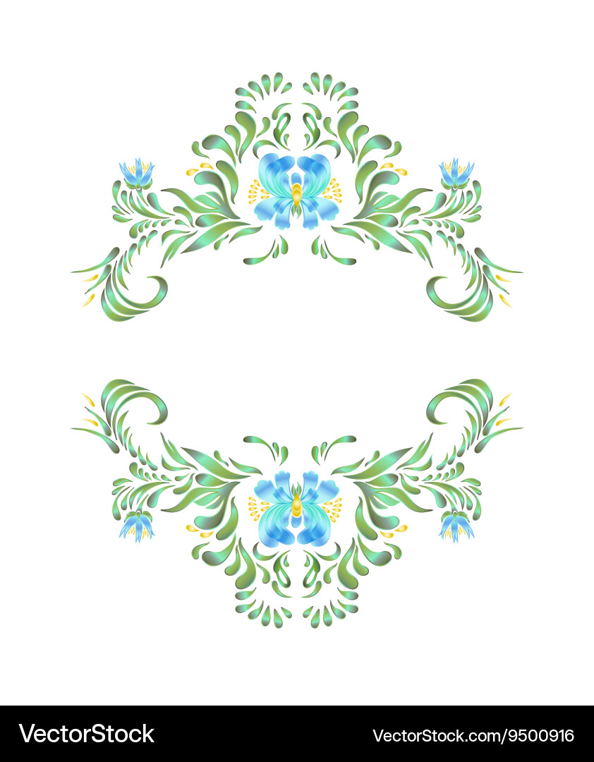 Blue flowers floral ornament Royalty Free Vector Image