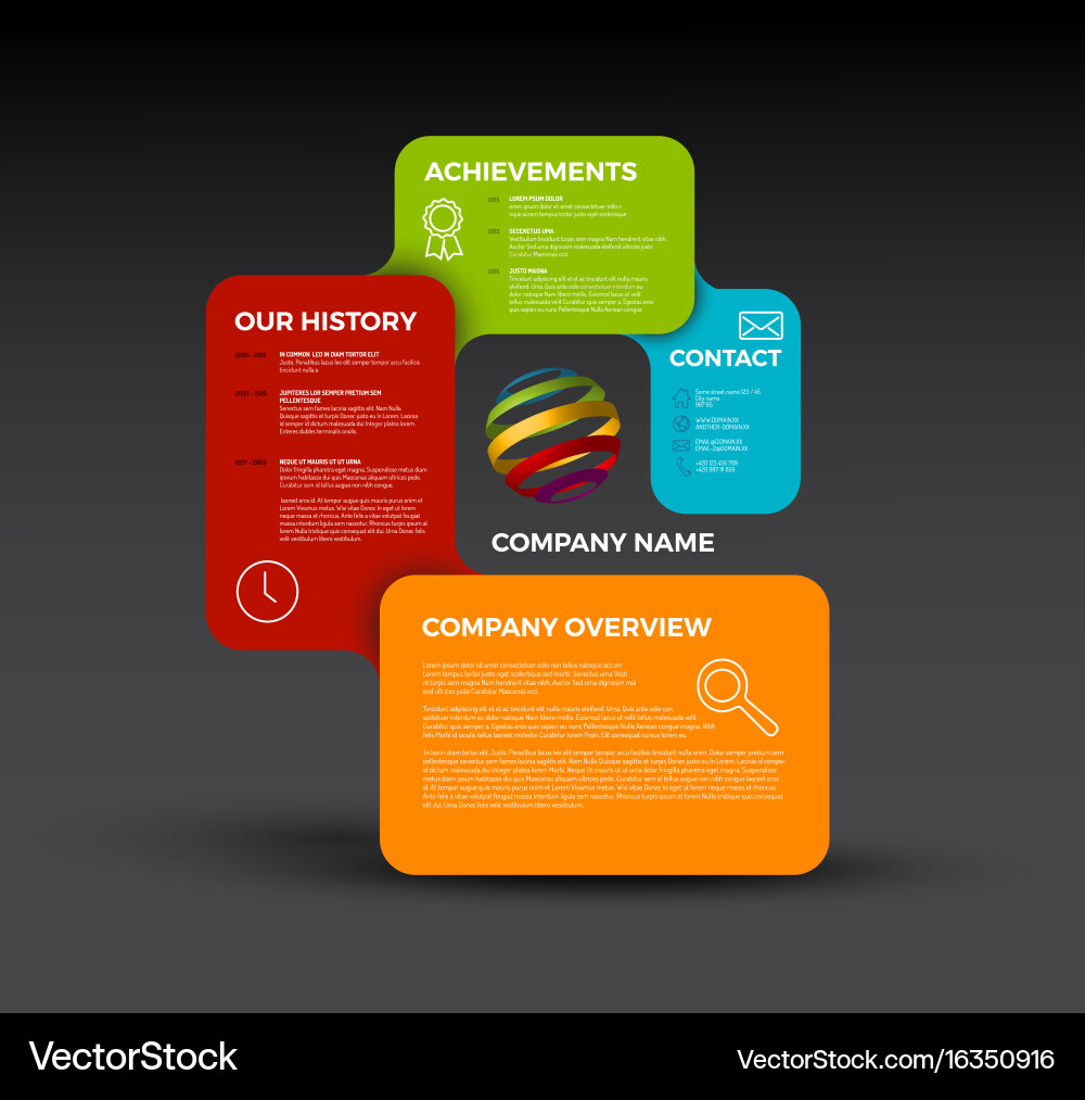 Company infographic overview design template Vector Image
