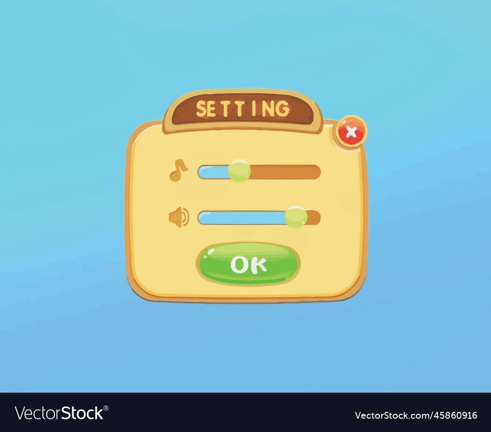 Complete set of level button game ui pop-up icon Vector Image