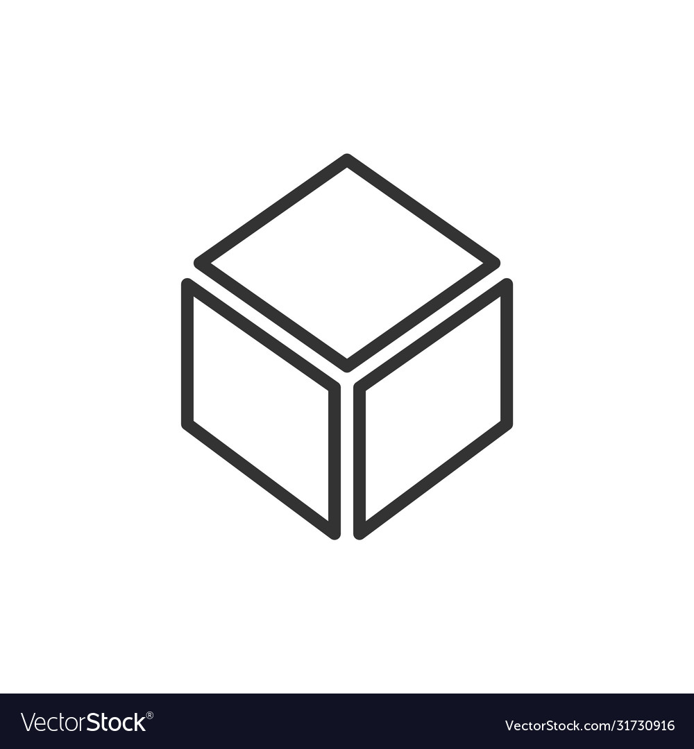 Cube icon flat Royalty Free Vector Image - VectorStock