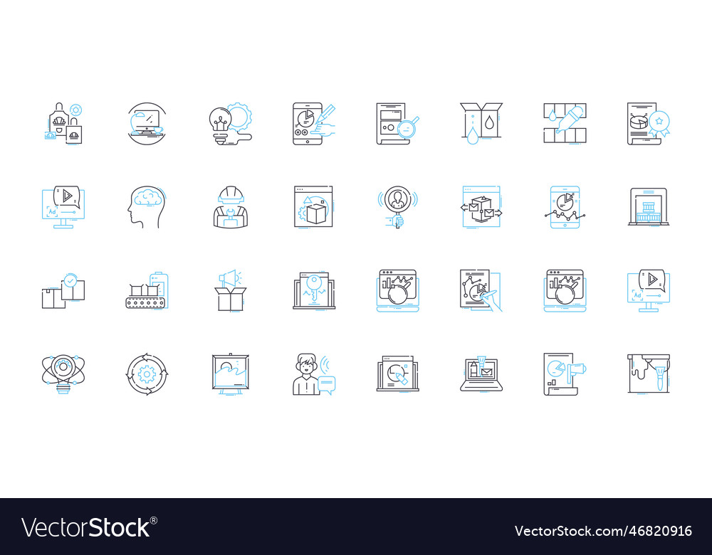 Data organization linear icons set categorization Vector Image